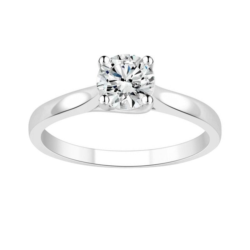 Bague femme solitaire eÏko or 750/1000 blanc et diamant de synthèse ...